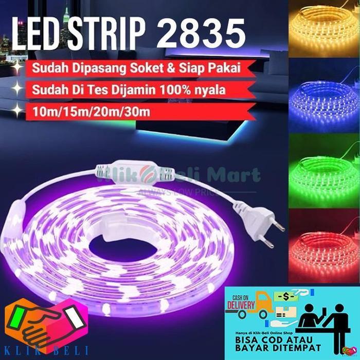 Jual [KBM] Lampu LED Strip Meteran 10M / 15M / 20M / 25M / 30M SMD 2835 ...