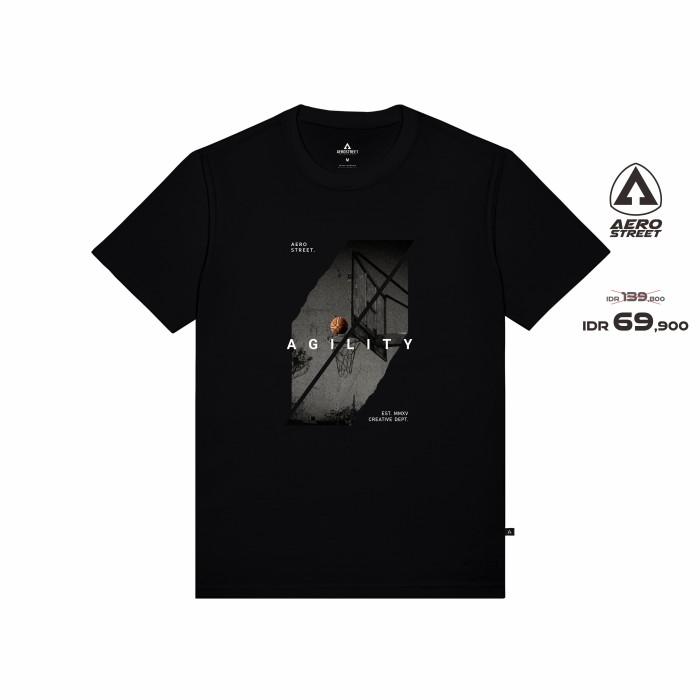 Aerostreet T Shirt Agility HItam Kaos T-Shirt Tshirt AACAA - Shop | Tokopedia
