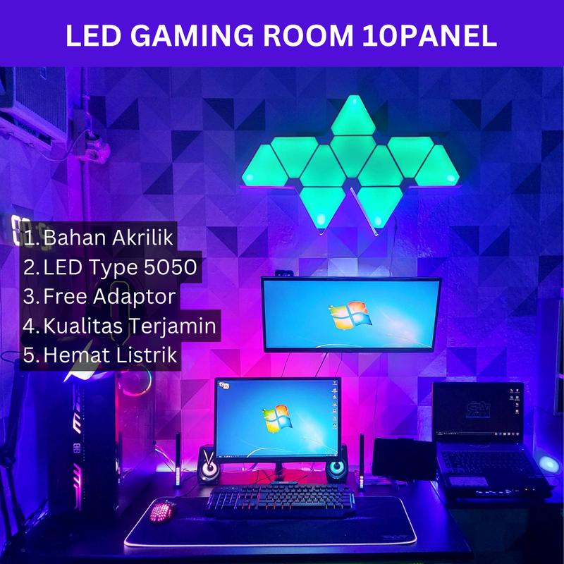 Lampu Gaming RGB LED Light Panel Room 10 Panel Akrilik 2mm- PVC - Shop ...