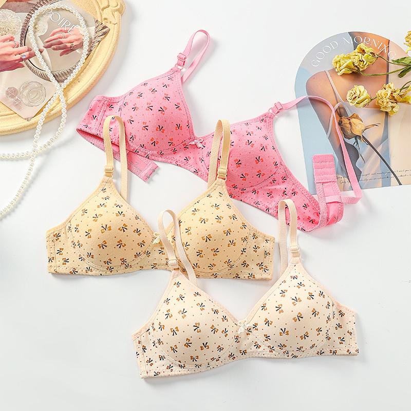 Wire-free Comfortable Girly Bra Pure Cotton Thin Style Adolescent ...