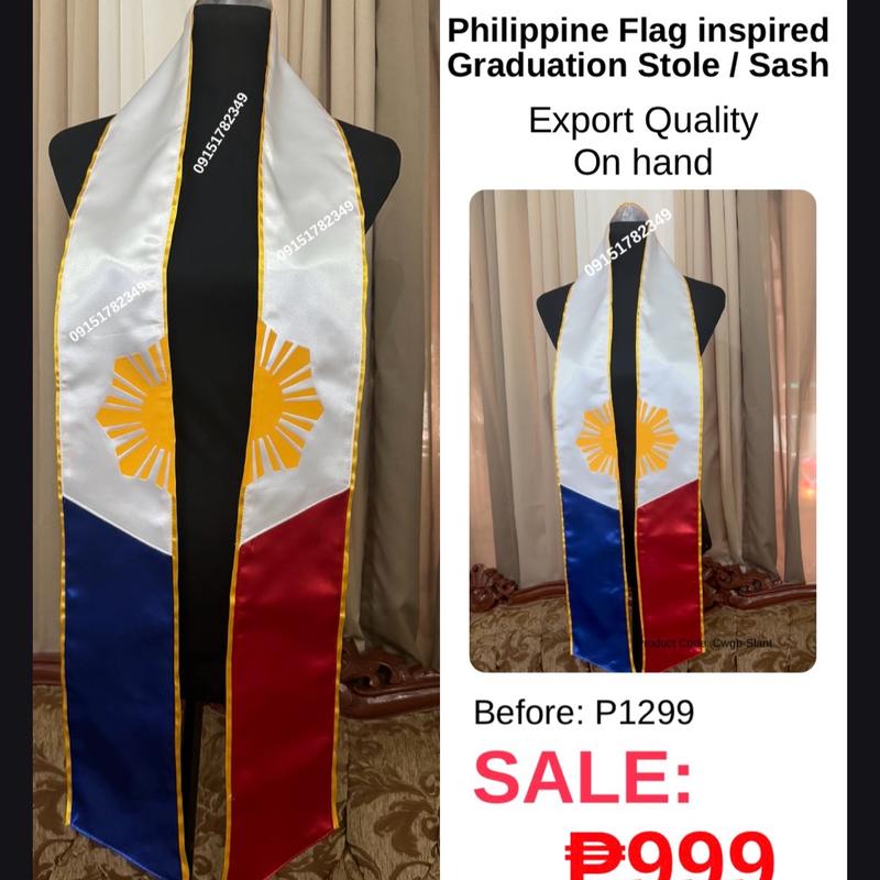 Kabayan Graduation Stole Sash Philippine flag inspired for sale ...