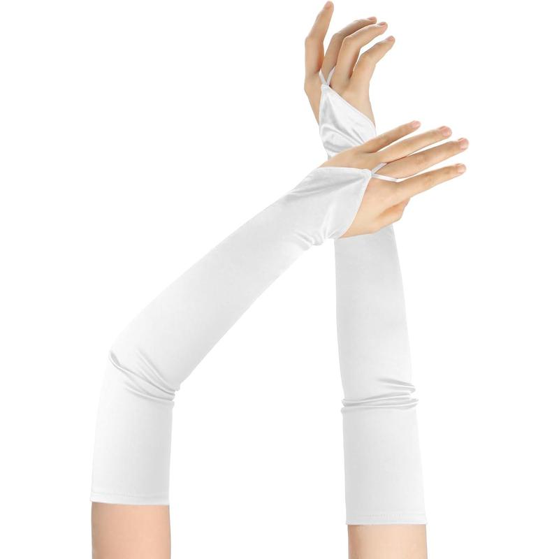 Fingerless Gloves Women Opera 1920s Long Gloves Satin Wedding Gloves ...