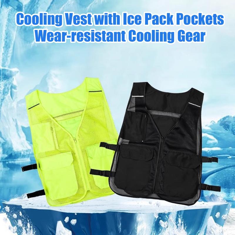 Ice Cooling Vest Breathable Mesh Outdoor Work Vest with Ice Packs ...