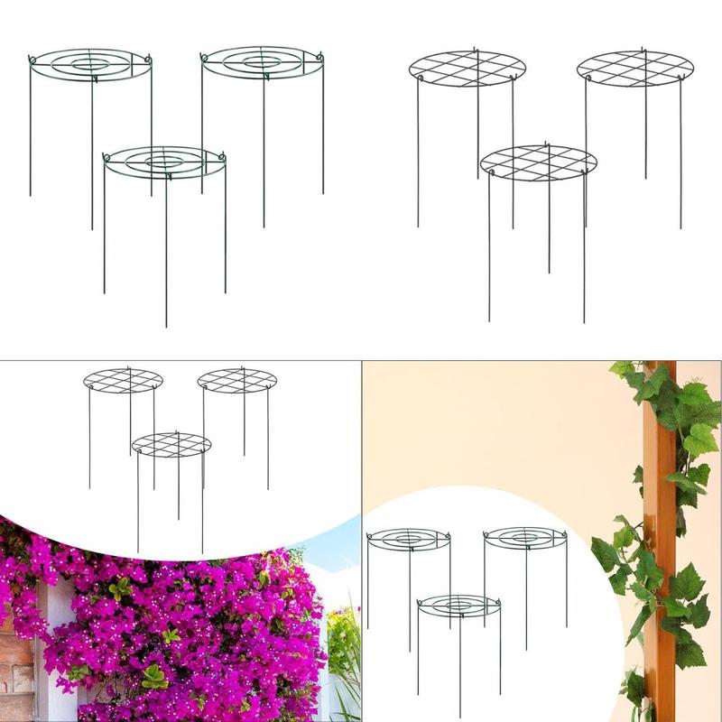 3 Pieces Peony Support Cage Grow through Hoops Metal Frame Garden ...