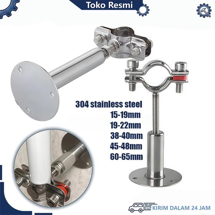 Promo Hanger Clamp Pipa Holder 304 Stainless Pipe Clamp Adjustable Klem ...
