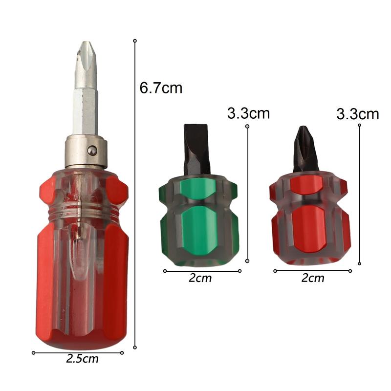 3Pcs Short Screwdriver Flat Head /Cross-Head/2-in-1 Interchangeable ...