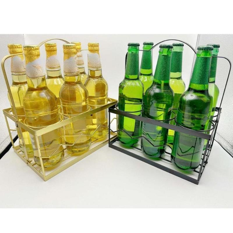 Pembawa Bir Mudah Alih, Pemegang 6 Botol, Rak Botol Wayar Logam ...