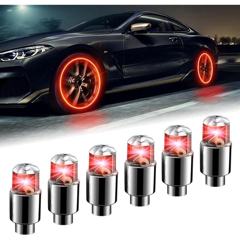 6 PCS Car Tire Lights, Waterproof PVC Metal Vehicle Tire Flash Light ...