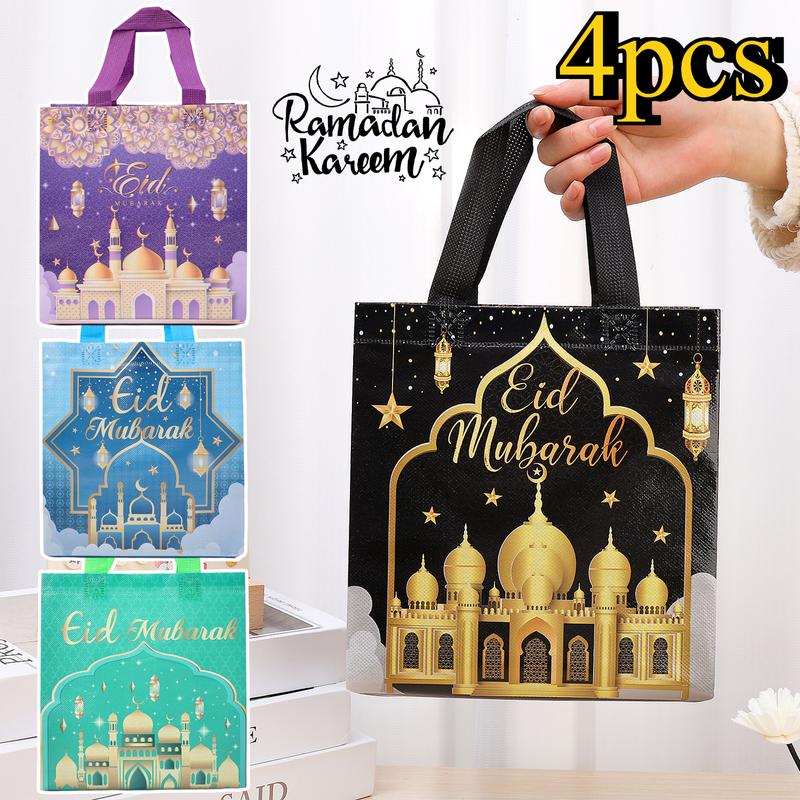 1/4pcs Eid Mubarak Star Moon Non Woven Gift Bag Ramadan Kareem - TikTok ...