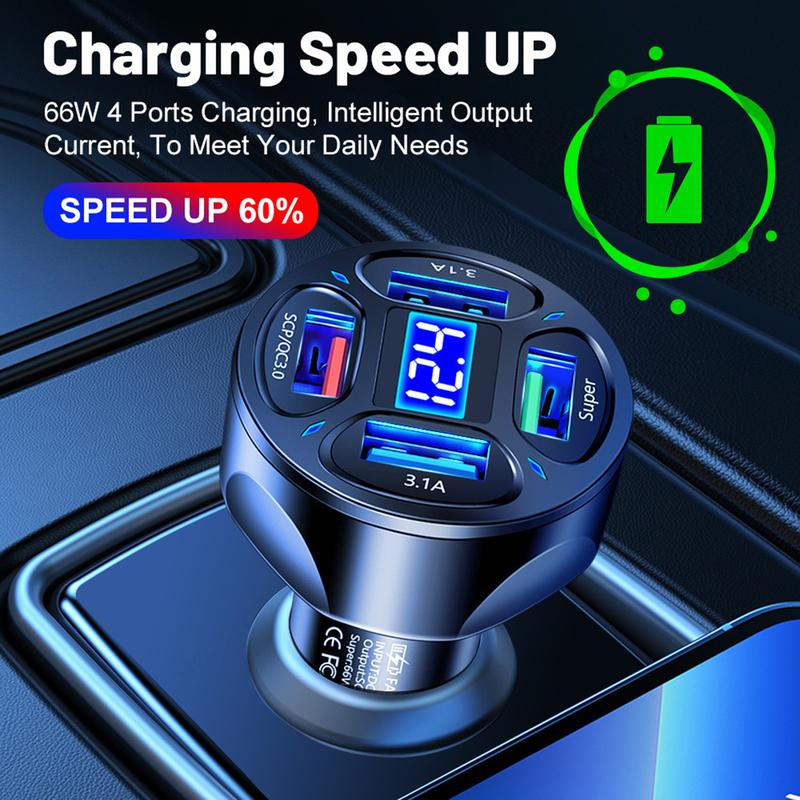 [QUE] Car Charger Digital Display 12-32V SCP/QC3.0 Quick Charge ...