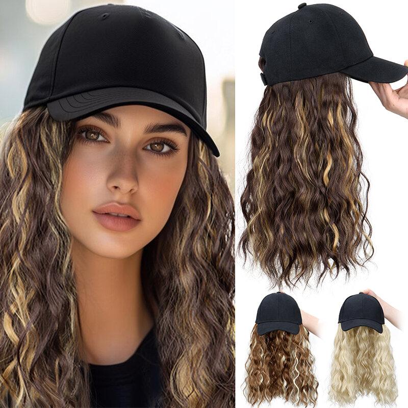 14Inch Synthetic Long Wavy Curly Baseball Cap With Hair Extension ...