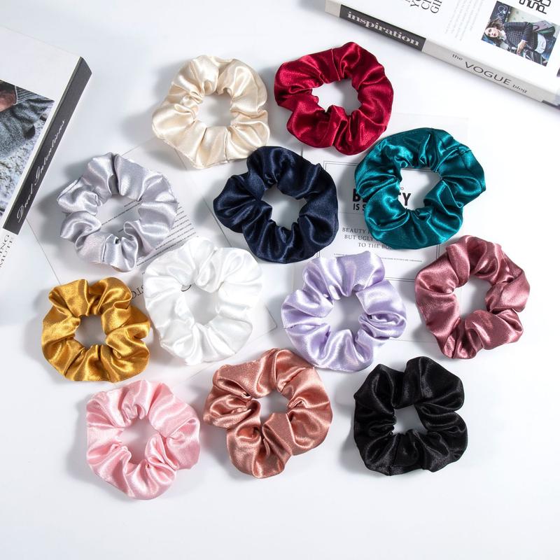 European and American Exclusive French Crystal Satin Scrunchie - TikTok ...