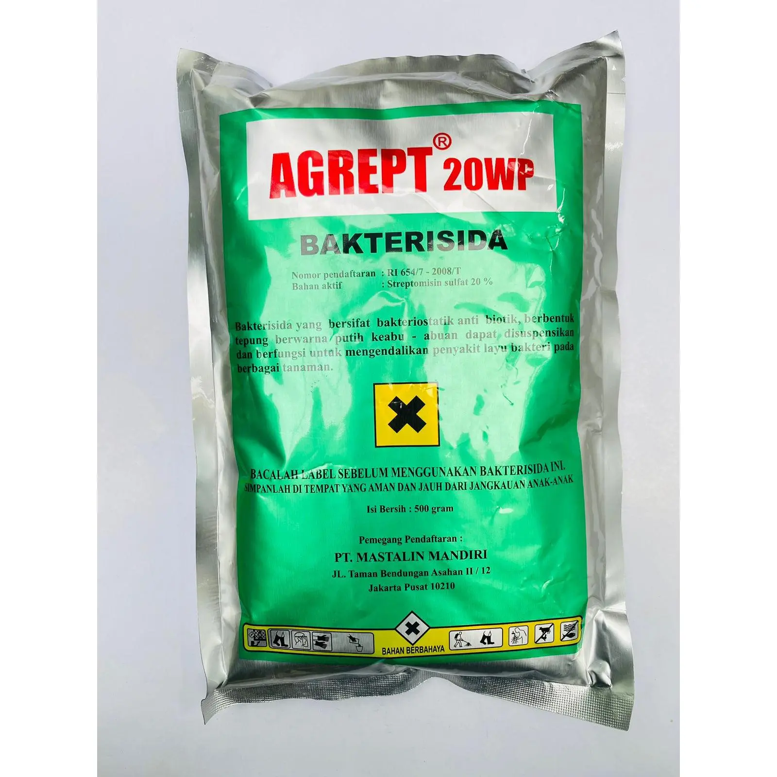 Bakterisida Akarisida AGREPT 20WP isi kemasan 500gr dari Mastalin ...