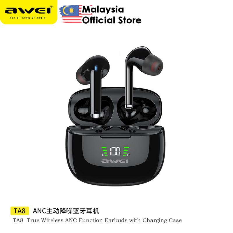 Awei TA8 ANC Fon Telinga Tanpa Wayar Pengurangan Bunyi Wireless ...