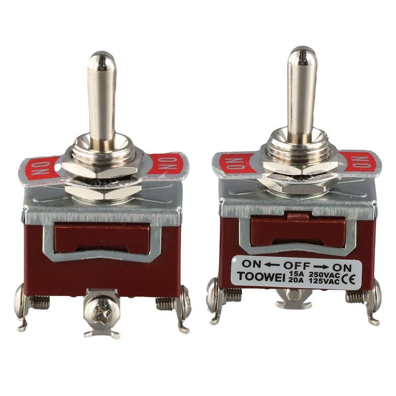 2Pcs 15A Toggle Switch Heavy Duty 3 Position 250V Rocker Toggle ...