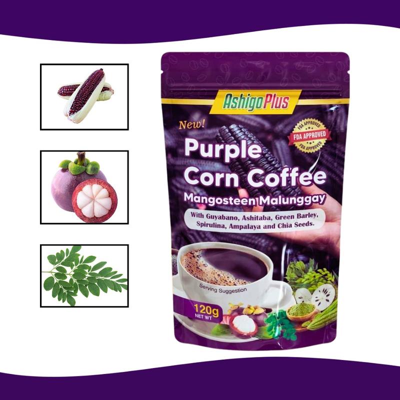 Ashigo Plus Purple Corn Mangosteen Malunggay Coffee 120g - Natural ...