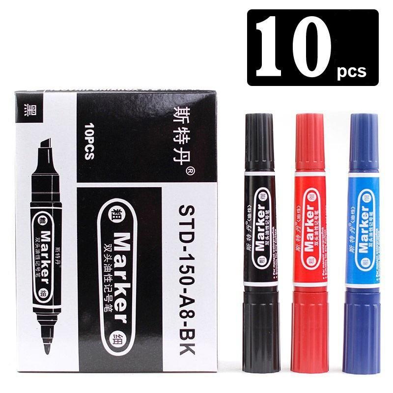 10pcs Permanent Marker Pen Double Headed Fine Point Waterproof - TikTok ...