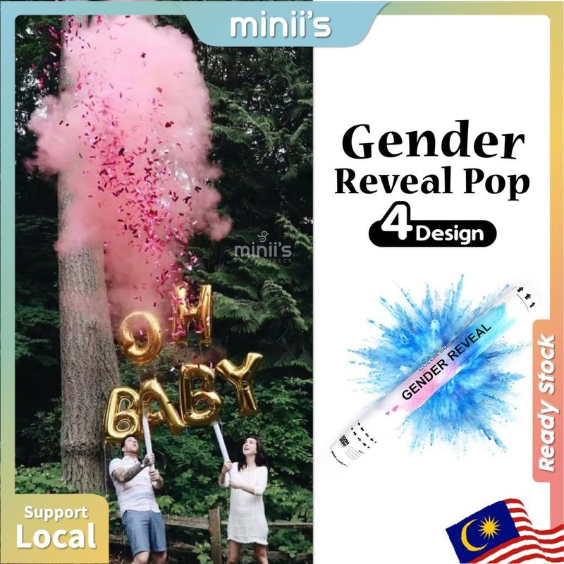 Miniis Cannon Gender Reveal Popper Paper Powder Pop For Gender Reveal ...