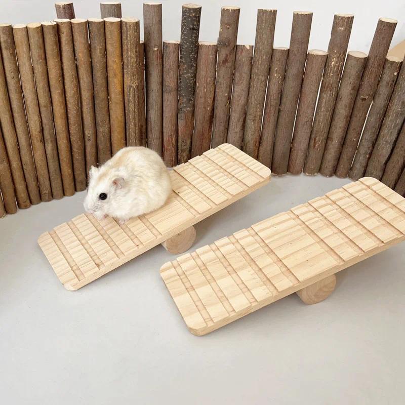 Hamster Roller Toys Natural Wooden Pine Dumbells Unicycle Bell - TikTok ...