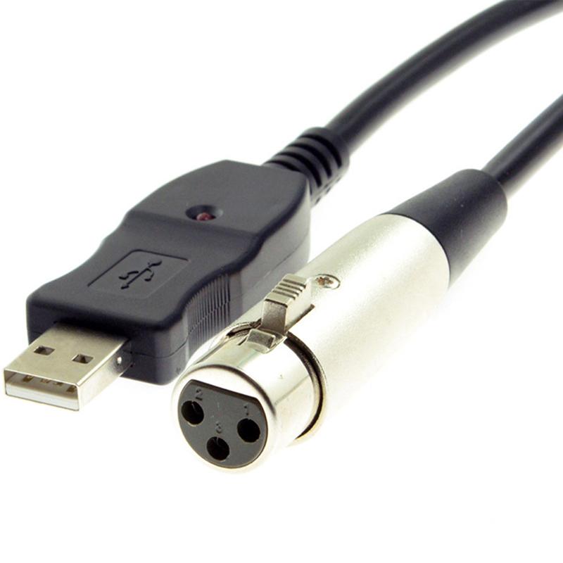 XLR Female to USB Male 10ft Cable Cord Adapter Audio Vocal Recorder ...