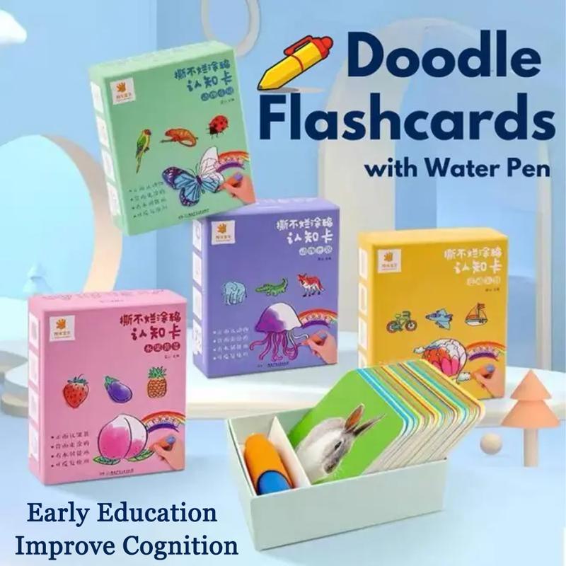 Doodle Flash Card Early Educational Cards Pinyin Fruits Alphabets ...