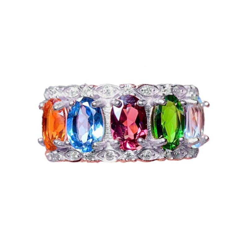 hvedust- Women Finger Ring Lady Prom Ring Exquisite Crystal Wedding ...