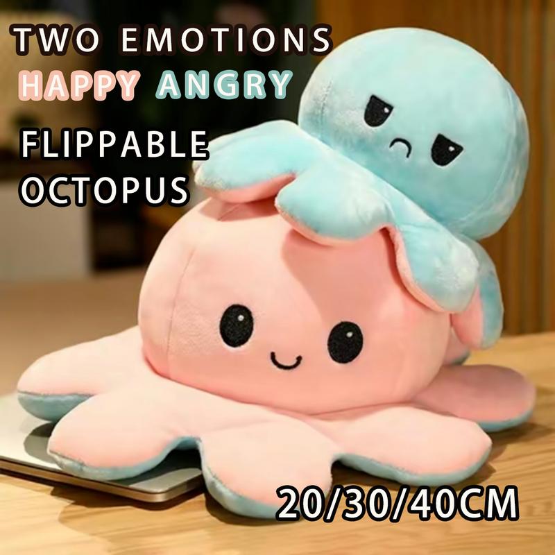 Flippable Octopus Stuffed Toy Plush Toddler Toys Double-side - TikTok ...