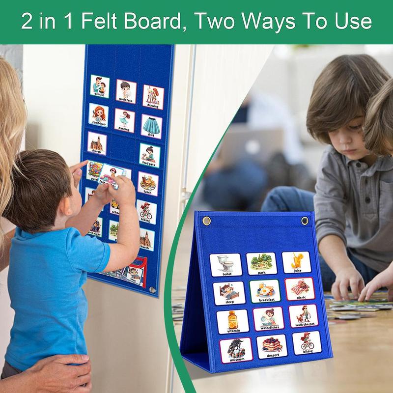 Children's Calendar Learning Hanging Pouch Kids Visual Organizers ...