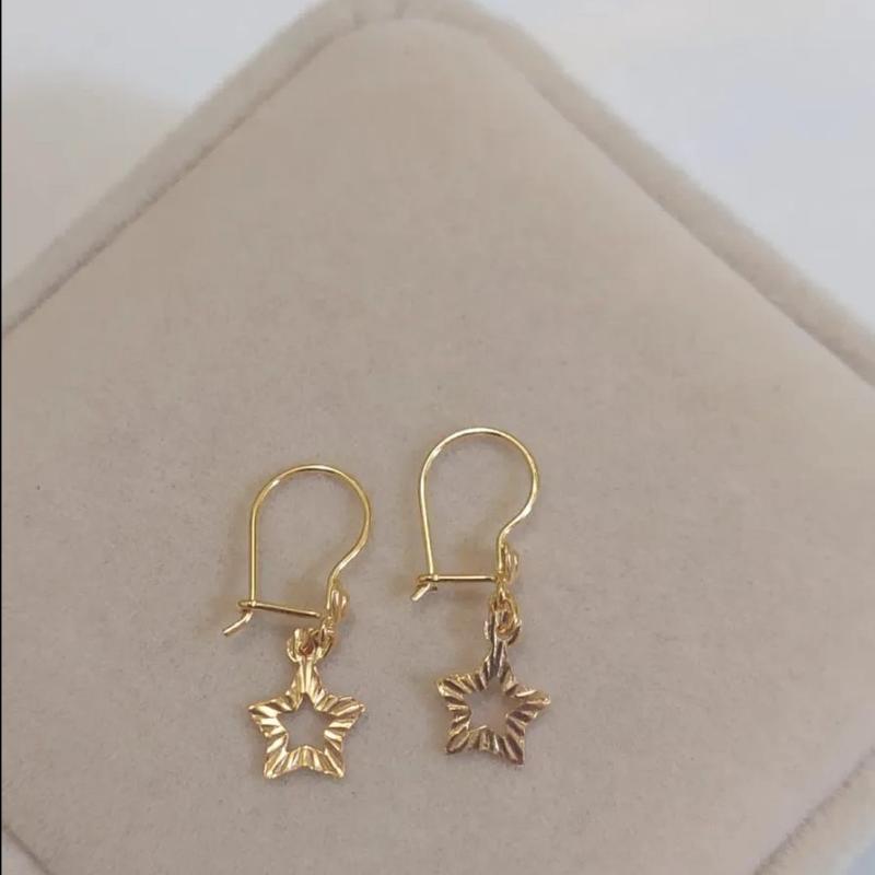 Anting kait bandul bintang bolong ukir 1/2g - Shop | Tokopedia