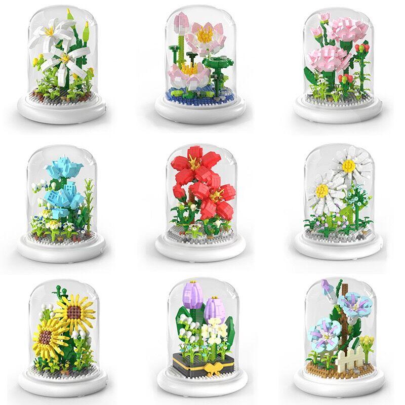 Nano Block Flowers Rose Flower Pot Model DIY Toy Block Bouquet - TikTok ...
