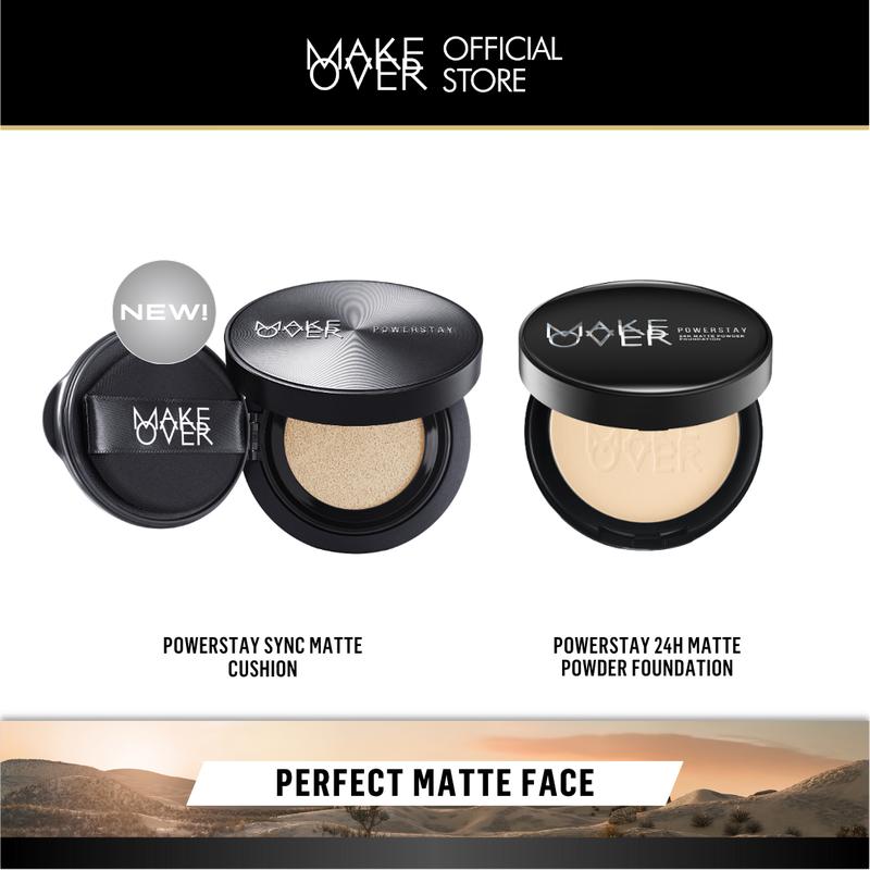 MAKE OVER Perfect Matte Face Bundle: Powerstay Sync Matte Cushion ...