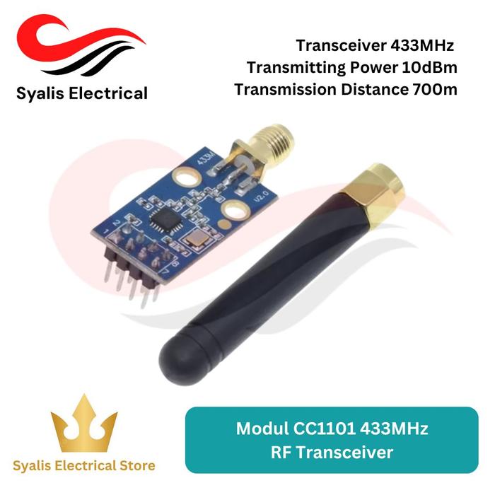 Jual CC1101 433MHz RF Transceiver Module SPI dengan SMA Antenna untuk ...