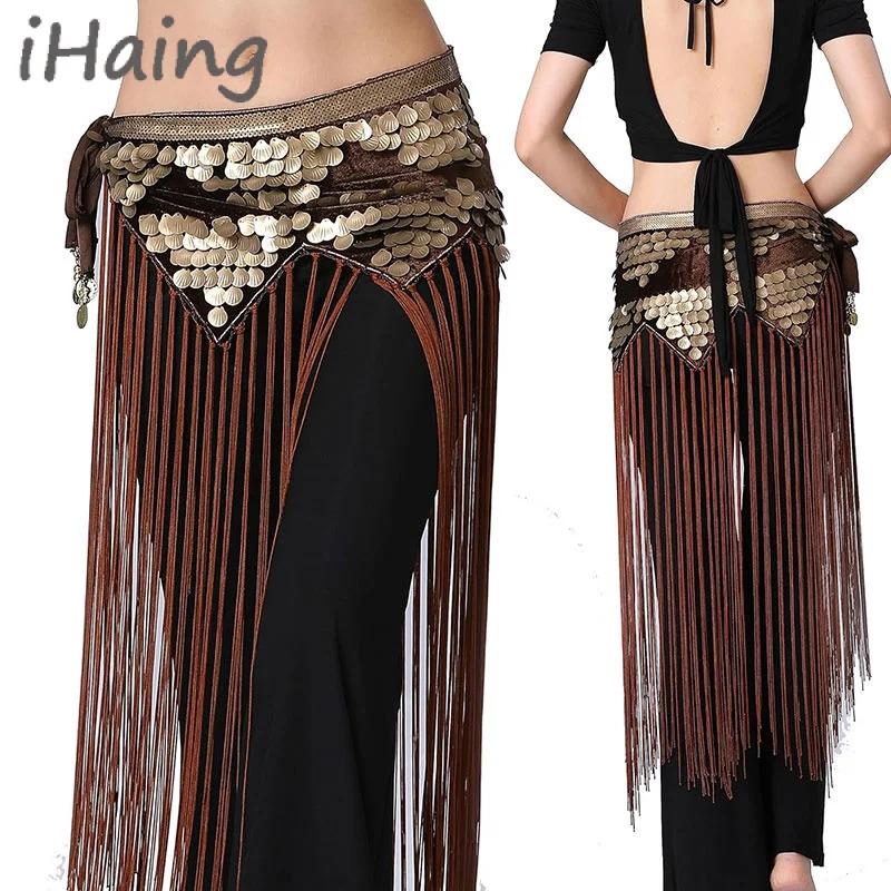 Tribal Coins Wave Shape Belly Dance Hip Skirt Shiny Dancing Wrap ...
