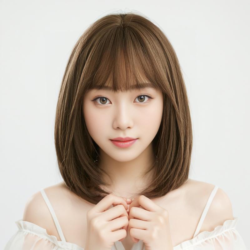Synthetic Bobo Head Hair Wig Female Shoulder Length Full Hair - TikTok ...