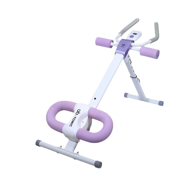 Adjustable Ab Trainer Machine with LCD Monitor, Foldable Abdominal ...
