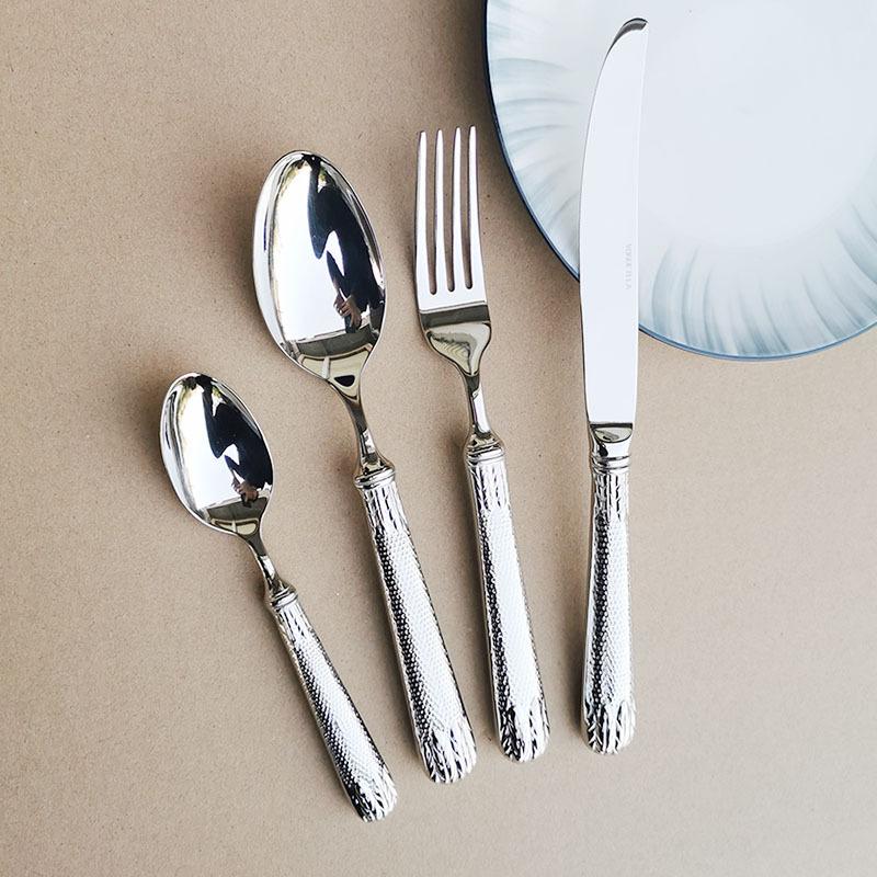 Thick handled 18/10 stainless steel Western style knife and fork ...