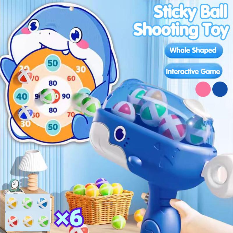 Children's Whale ball ball gun toy sticky ball Shooting Toy Target ...
