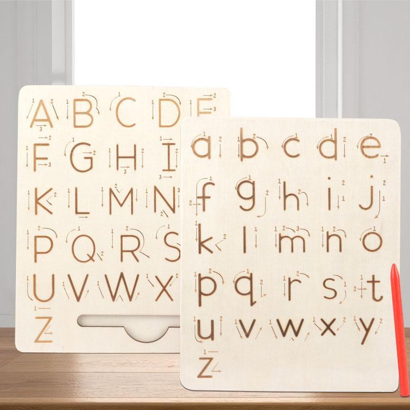 Wooden Letter/numbers Tracing Board with Pen, 1/2 Sets Doubl - TikTok Shop