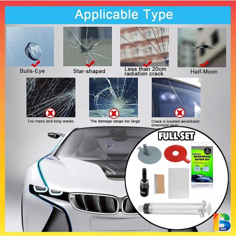 GLASS REPAIR KIT TOOLS Gam Cermin Kereta Tool Car Crack Mobile - TikTok ...