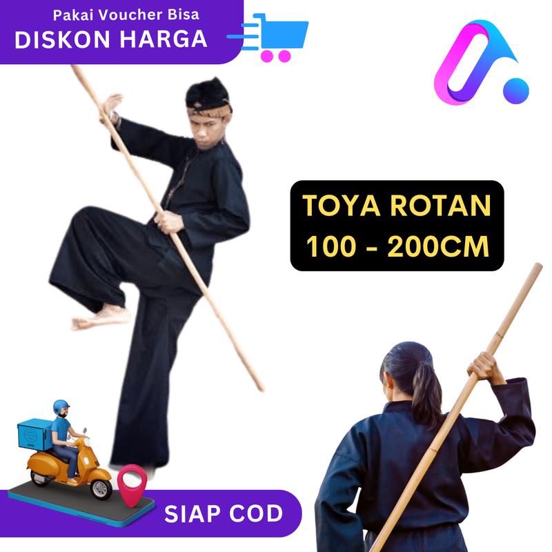 COD TOYA ROTAN Tongkat Silat Berkualitas Tongkat Panjang Lurus Full ...
