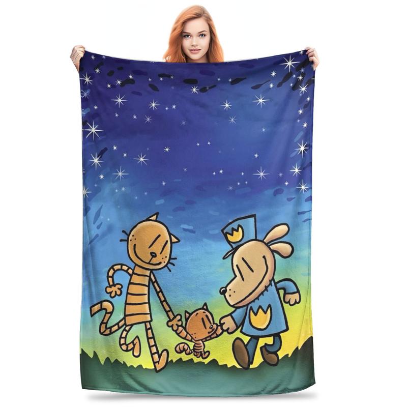 Dog Man Dogman Movie Comic Flannel Blankets Cartoon Funny Throw ...