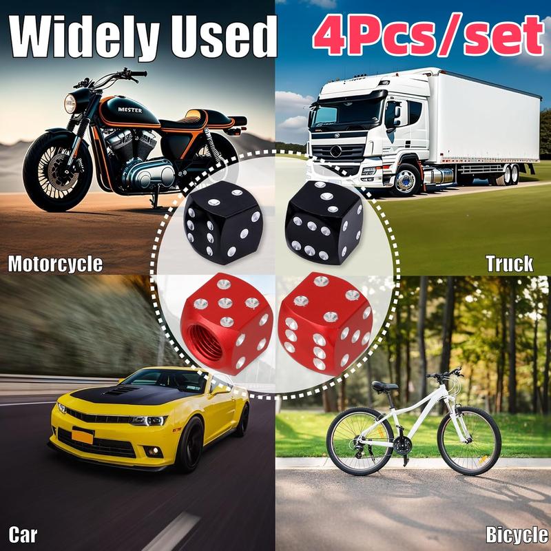 4Pcs/Set Aluminum Alloy Dice Valve Caps Universal Dustproof Tire ...