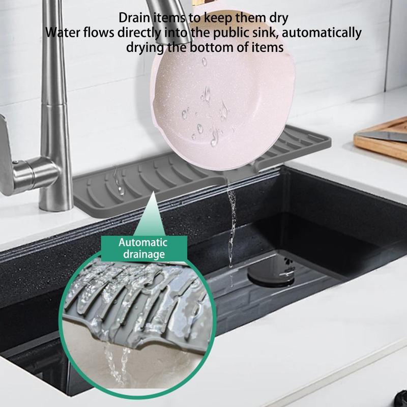 Faucet Mat For Kitchen Sink, Newest Draining Mat Narrow Bar Mat ...