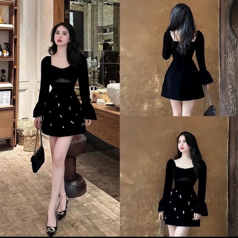 Váy nhung sang chảnh B06 - TikTok Shop Vietnam