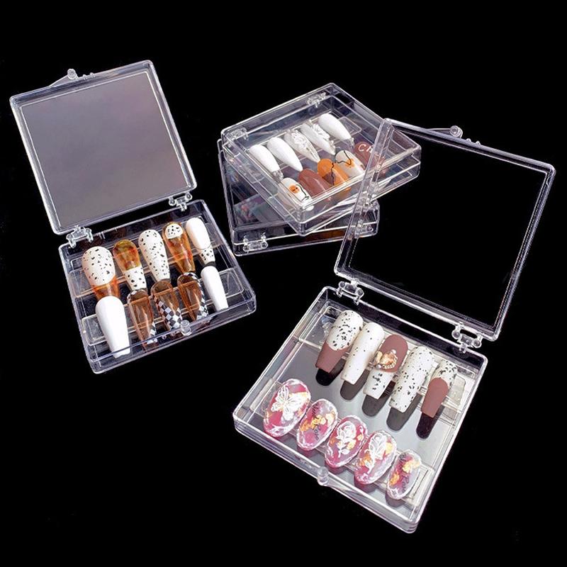 1PC Nail Tips Display Container Acrylic Box Display Box Transparent ...