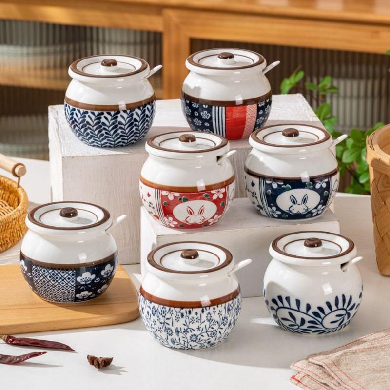Spice Storage Jar High Temperature Resistant Ceramic Lard Ja - TikTok ...