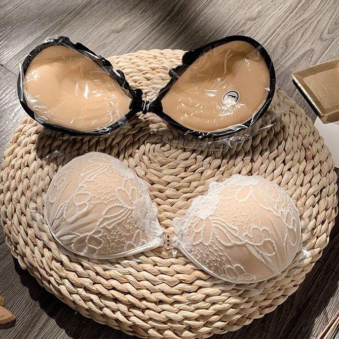 Lace bra sticker wedding dress invisible bra gathered strapless ...