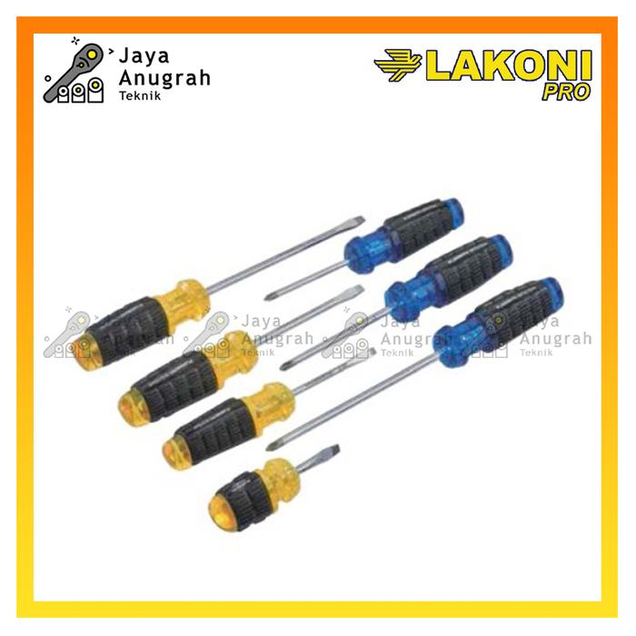 Jual Obeng Set Lakoni Jetjo 7pcs Gagang Karet 701034 / Handle Karet ...