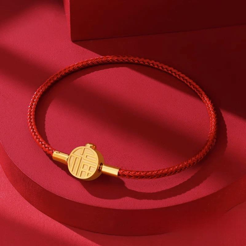 Lucky Red String Bracelet with FU Blessing for Women Jewelry - TikTok ...