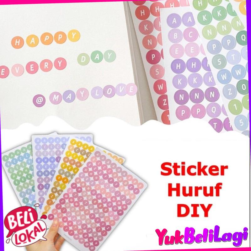 YBL-Stiker Huruf Deco Alphabet Untuk Diary Aesthetic Sticke - Shop ...